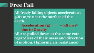 FREE FALL PHYSICS 1: What is FREE FALL?? | PPTX