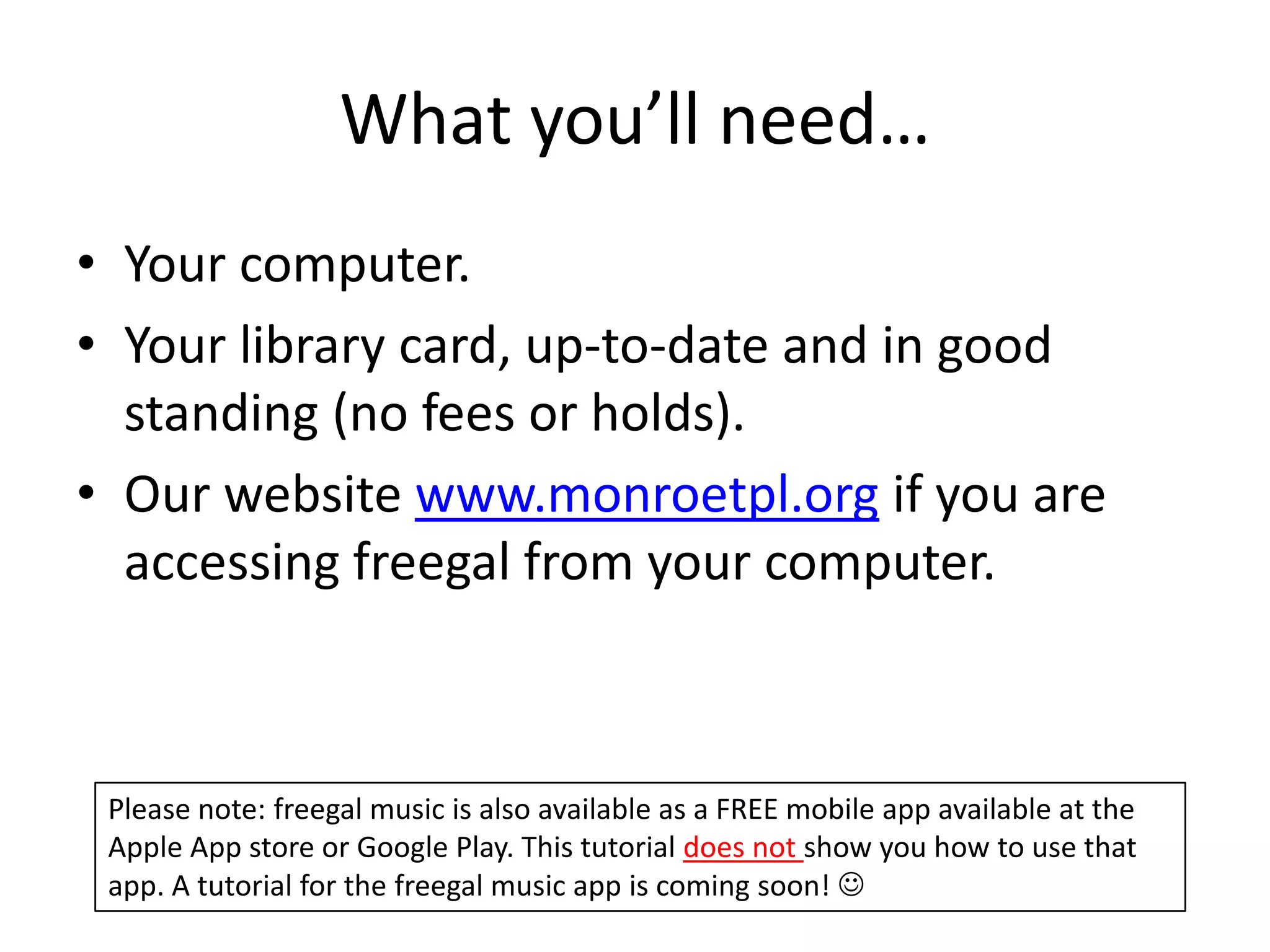 Freegal tutorial | PPTX