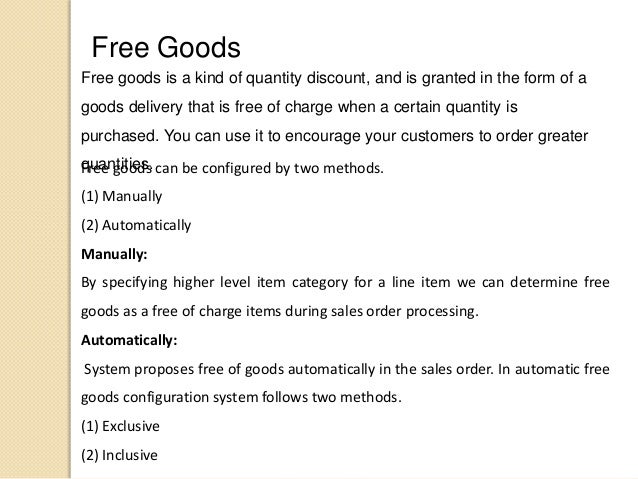 Free goods