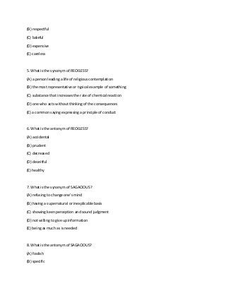 Free Gre Vocab Practice | PDF