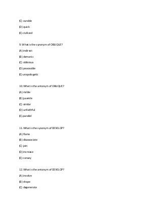 Free Gre Vocab Practice | PDF