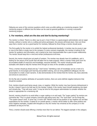 Best practices for corporate mentoring programs | PDF