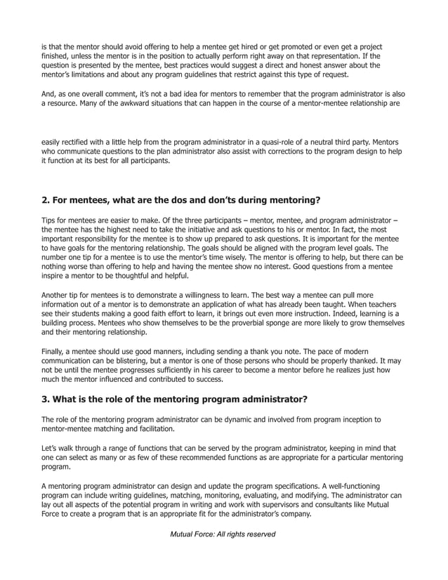 Best practices for corporate mentoring programs | PDF