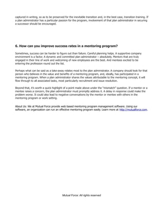 Best practices for corporate mentoring programs | PDF