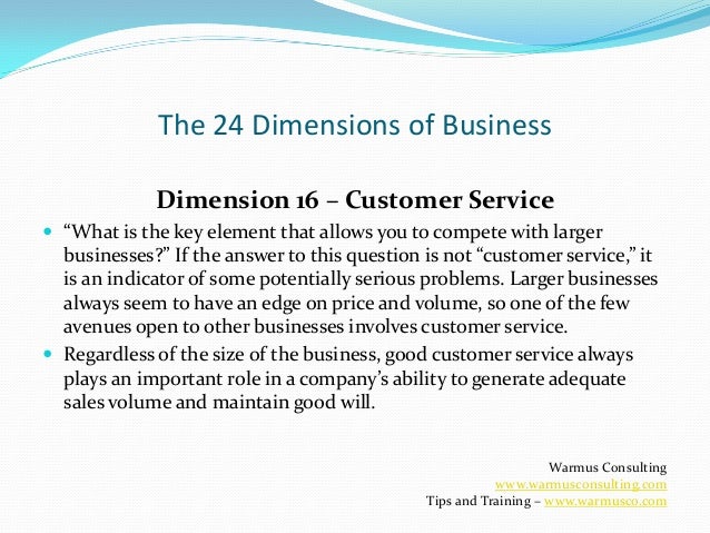 Free guide to the 24 dimensions of business
