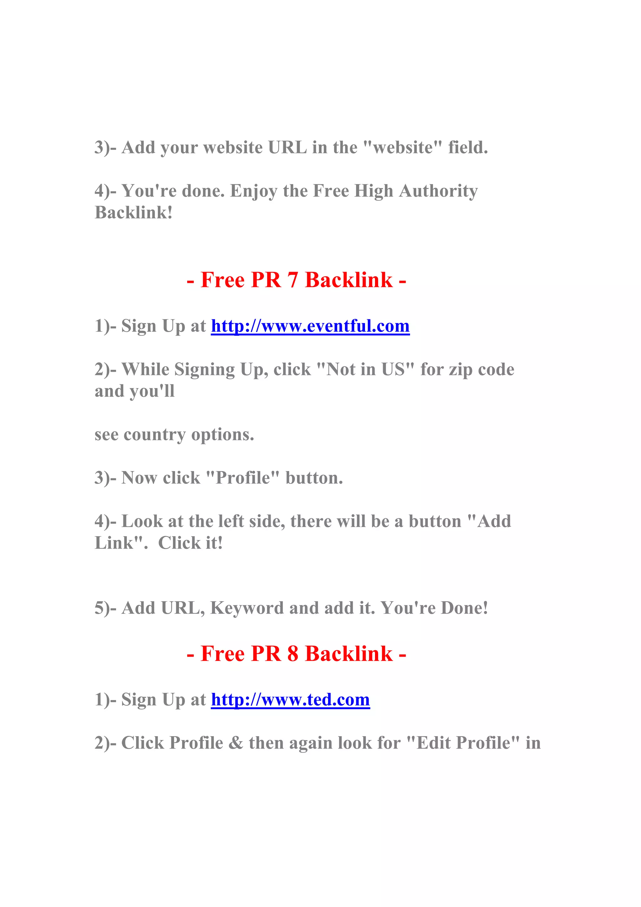 Free highpr backlinks | PDF