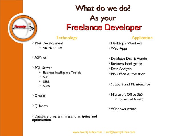 Freelance computer programmer slide show | PPT