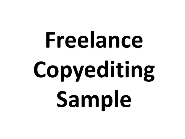 Freelance copyediting | PPT
