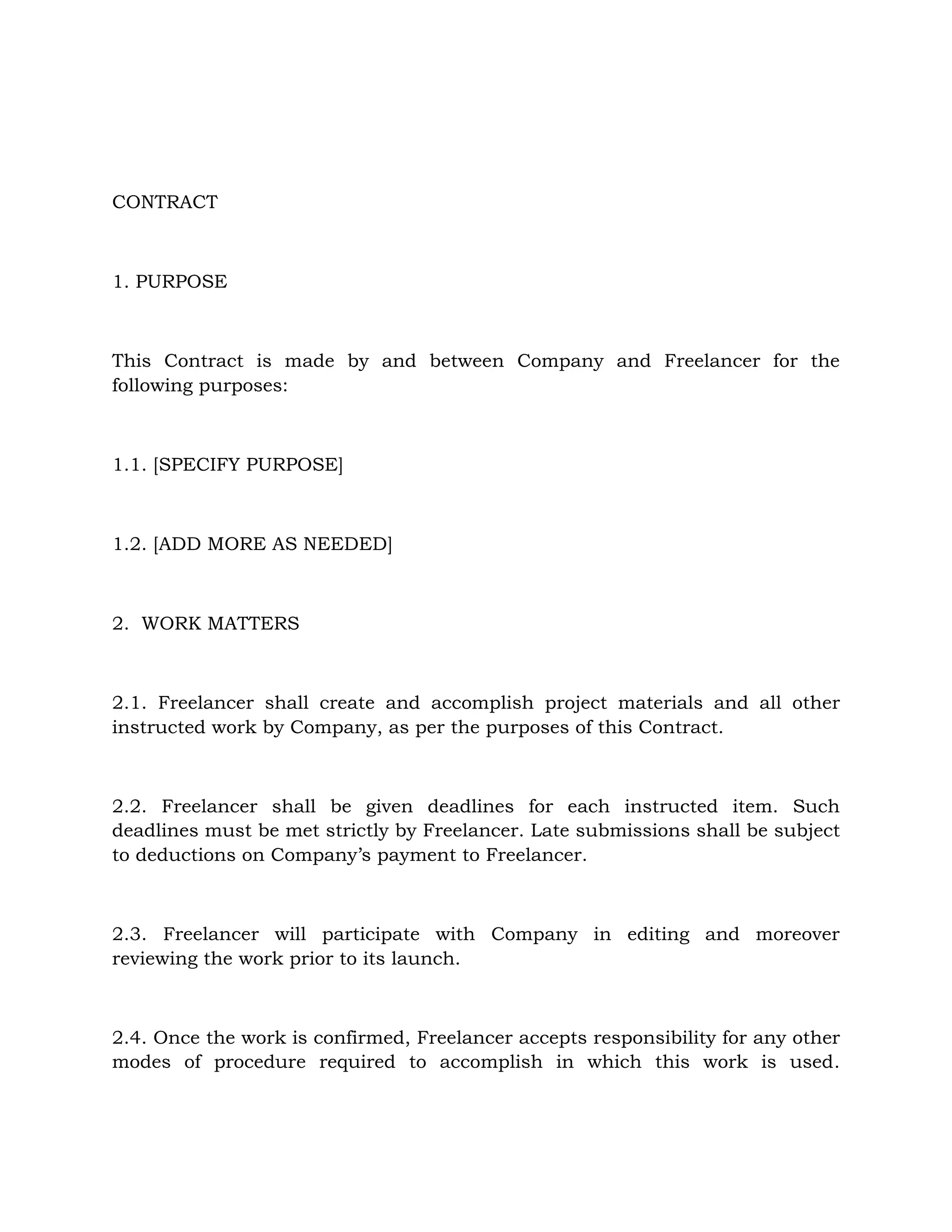 FREELANCER CONTRACT | PDF | Freelance Writing | Content Production