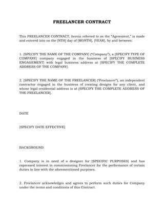 FREELANCER CONTRACT | PDF | Freelance Writing | Content Production