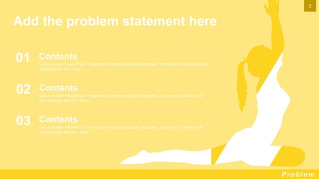 Freelancer self pitch template for fitness and yoga business | PPTX