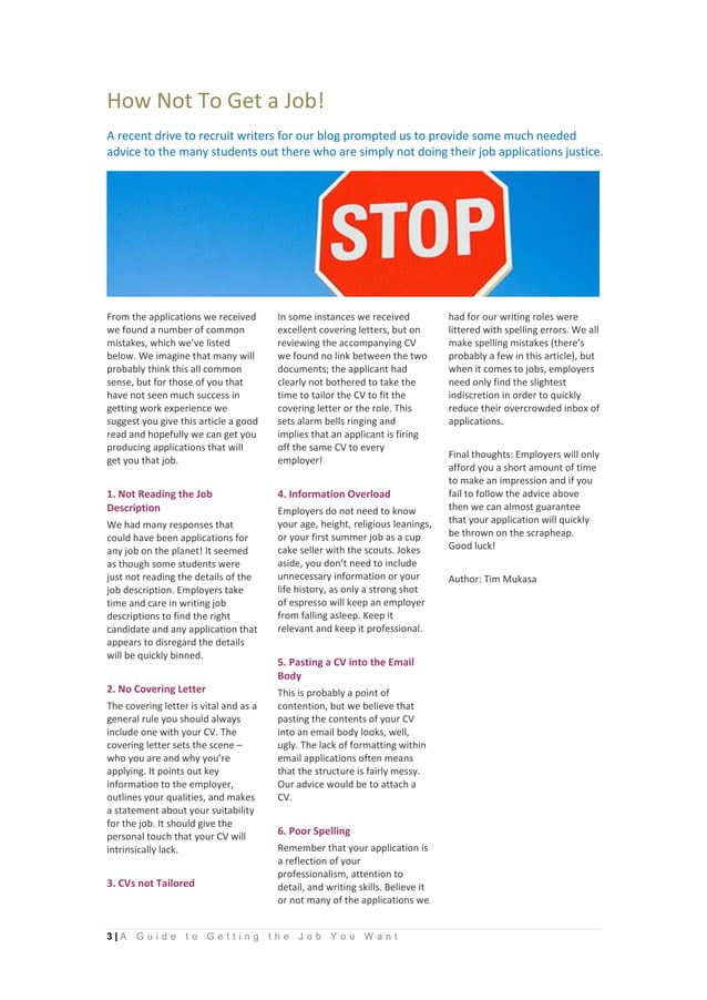 A Guide to Getting the Job You Want | PDF