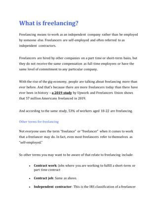 what is Freelancing ? how i start freelancing? | DOCX