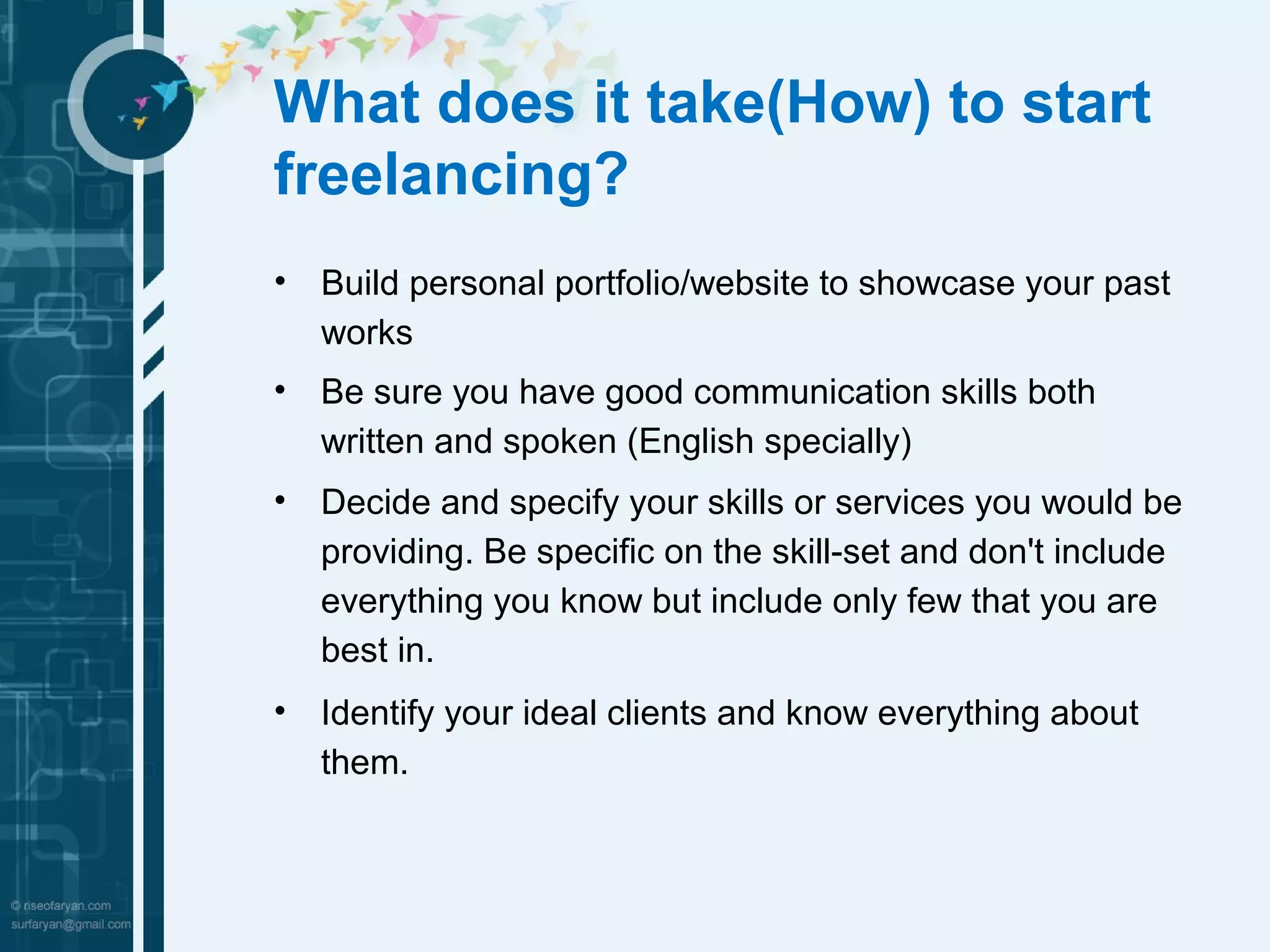 What, When and How about Freelancing | PPT