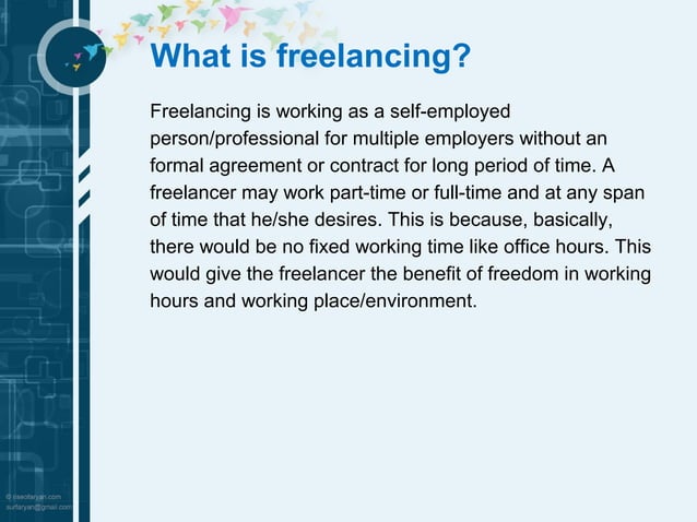 What, When and How about Freelancing | PPT