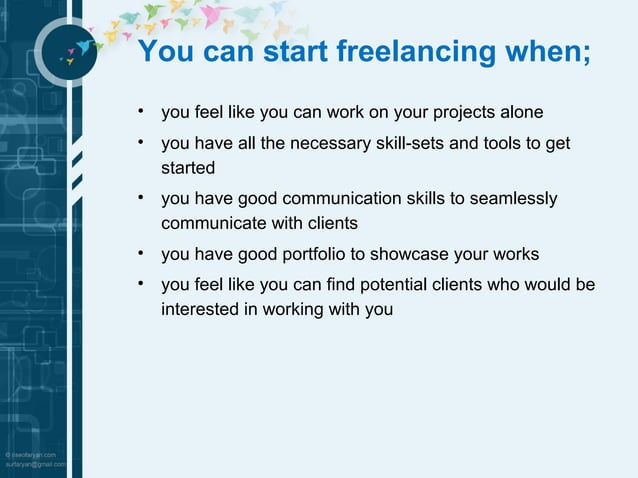 What, When and How about Freelancing | PPT