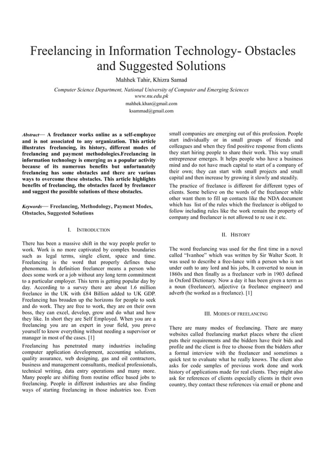 Freelancing article | PDF