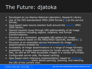 Using the JPEG2000 image format for storage and access in biodiversity ...