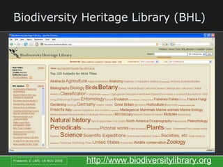 Digital Libraries for Science: Botanicus and the Biodiversity Heritage ...