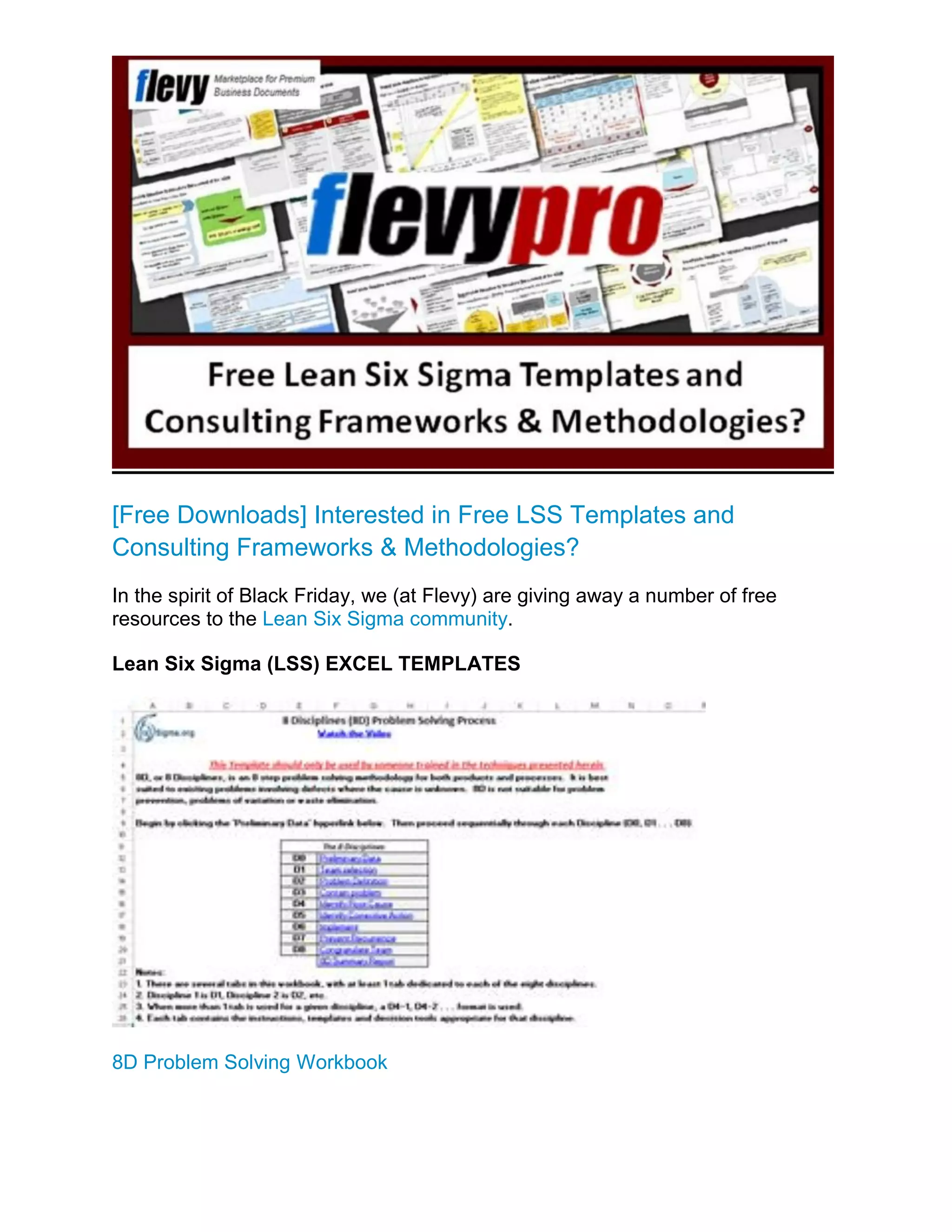 Free Lean Six Sigma Templates | PDF