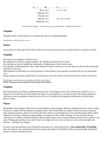 Freemasonry 003 a masonic funeral service | PDF