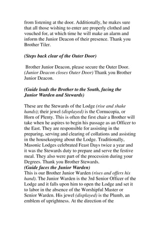 Freemasonry 005 a walk about the lodge | PDF