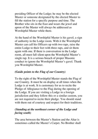 Freemasonry 005 a walk about the lodge | PDF