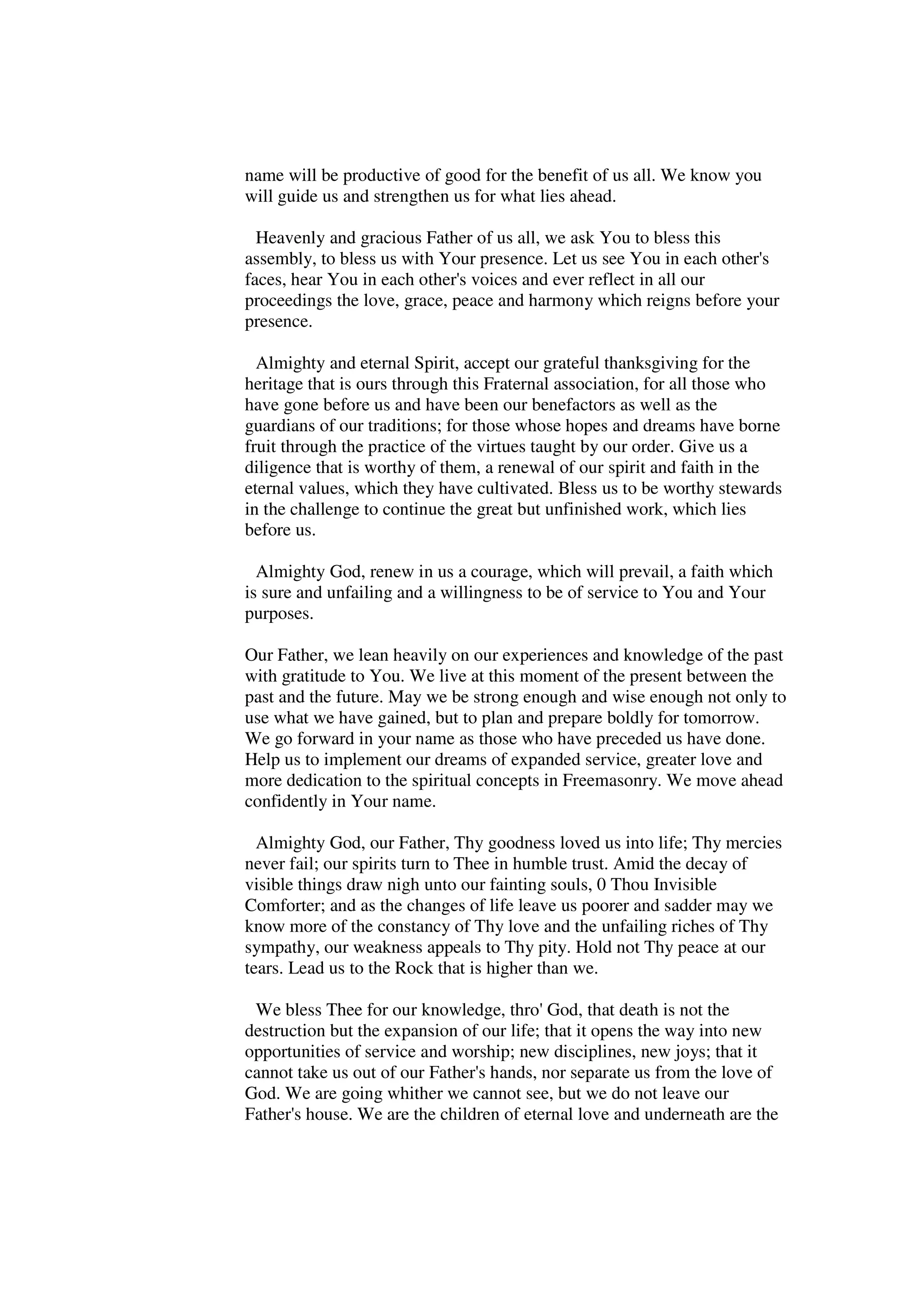 Freemasonry 013 chaplain's prayers | PDF