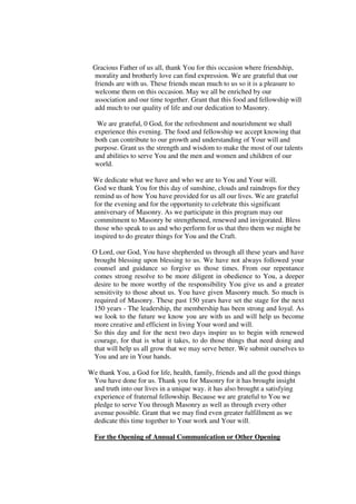 Freemasonry 013 chaplain's prayers | PDF