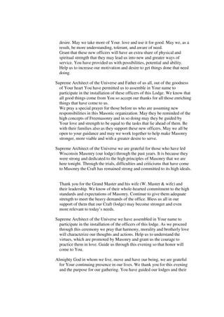 Freemasonry 013 chaplain's prayers | PDF