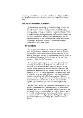 Freemasonry 013 chaplain's prayers | PDF