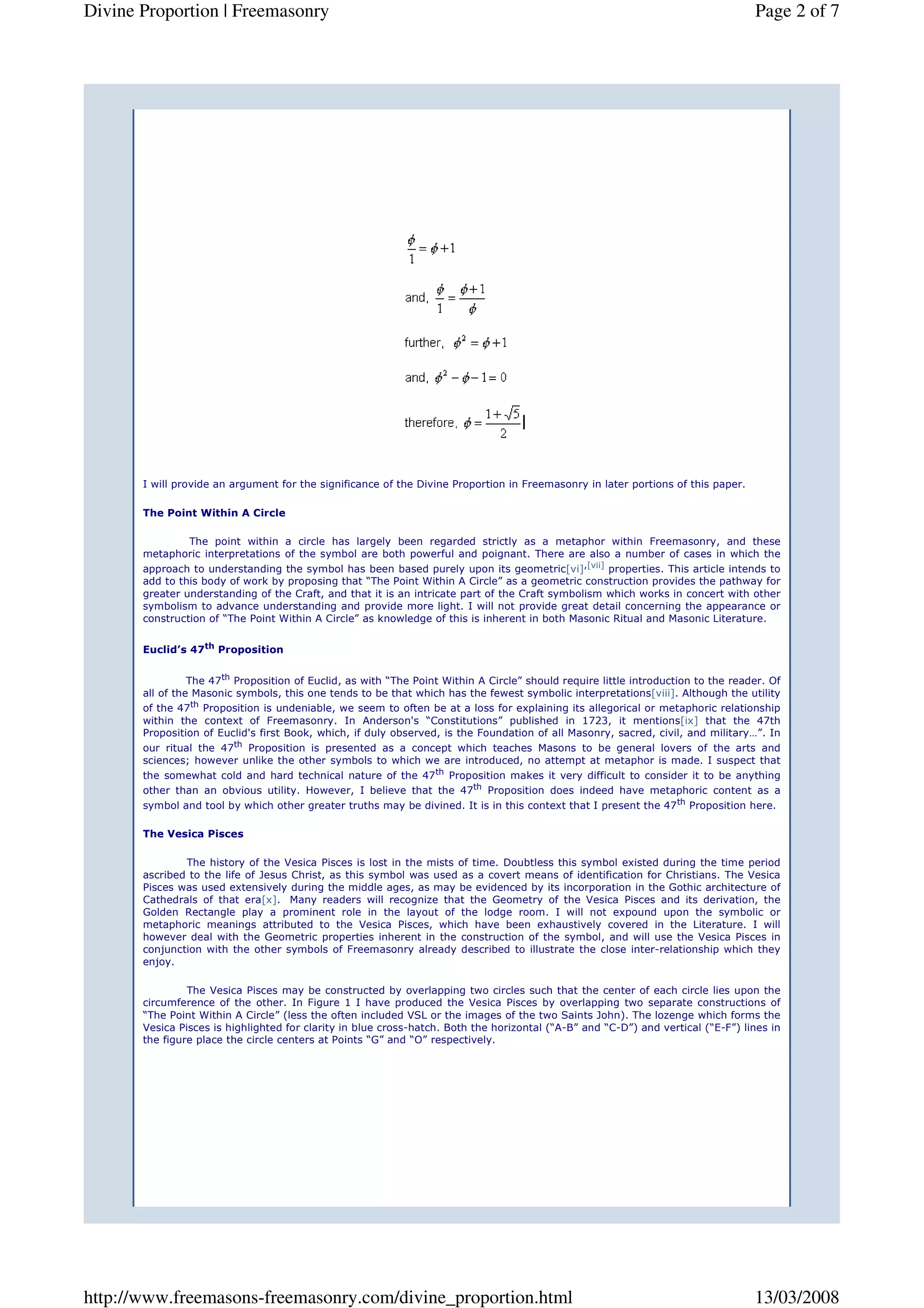 Freemasonry 017 euclid- the point within a circle | PDF