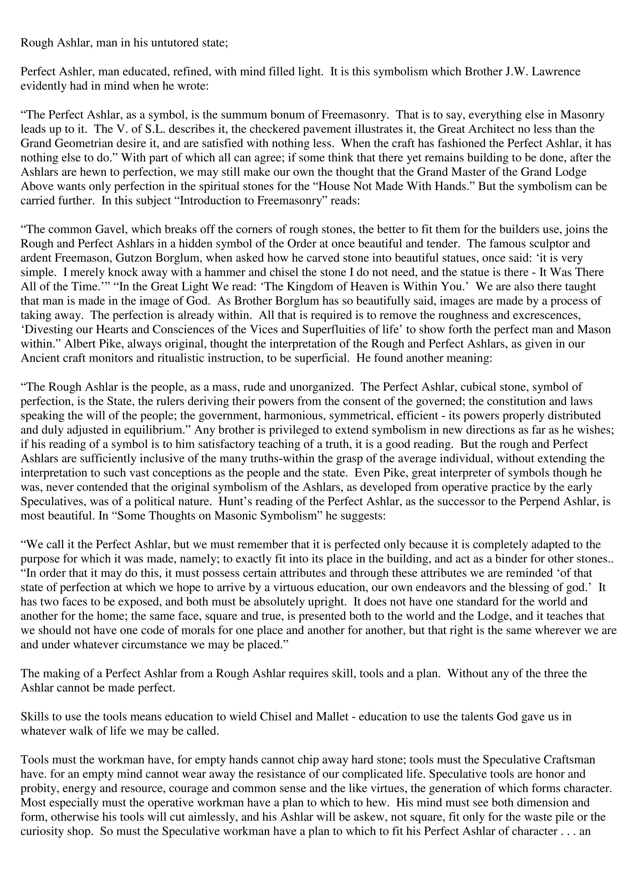 Freemasonry 043 rough and perfect | PDF