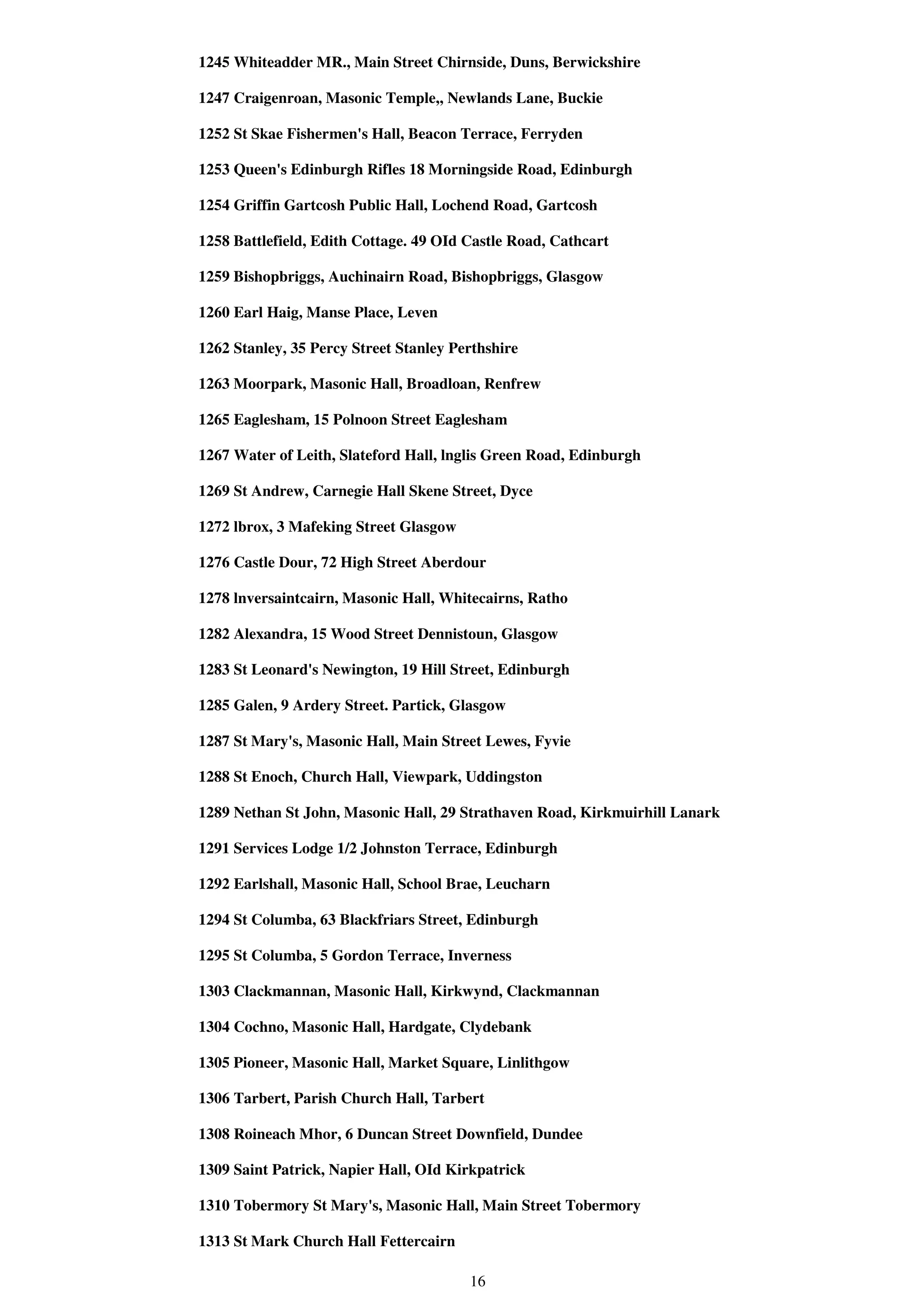 Freemasonry 045 scottish lodge addresses | PDF