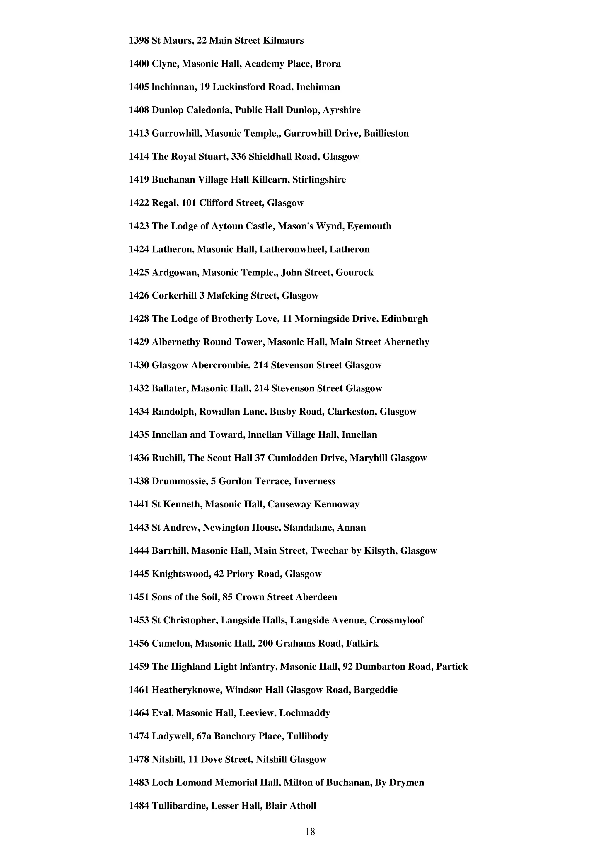 Freemasonry 045 scottish lodge addresses | PDF