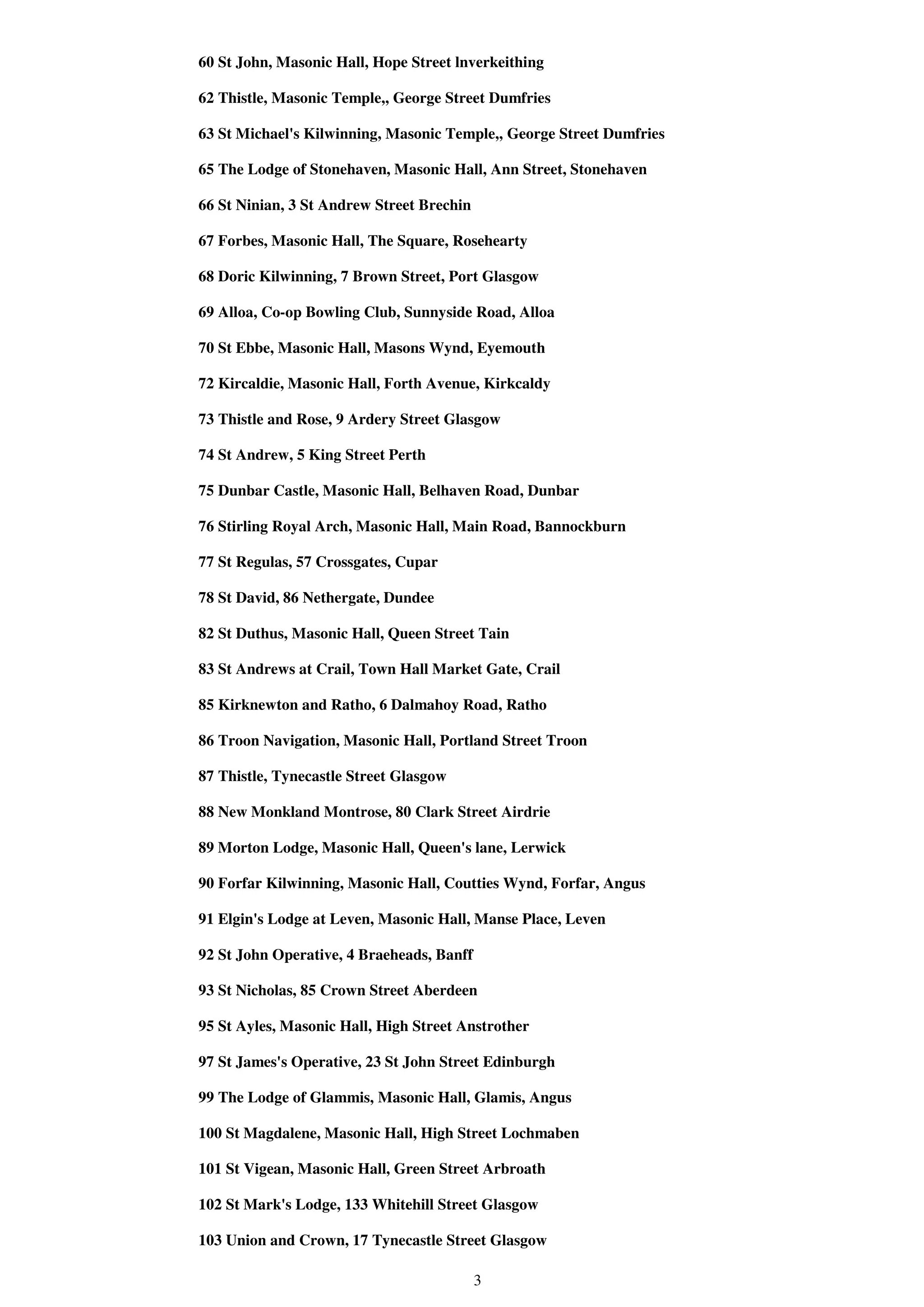 Freemasonry 045 scottish lodge addresses | PDF