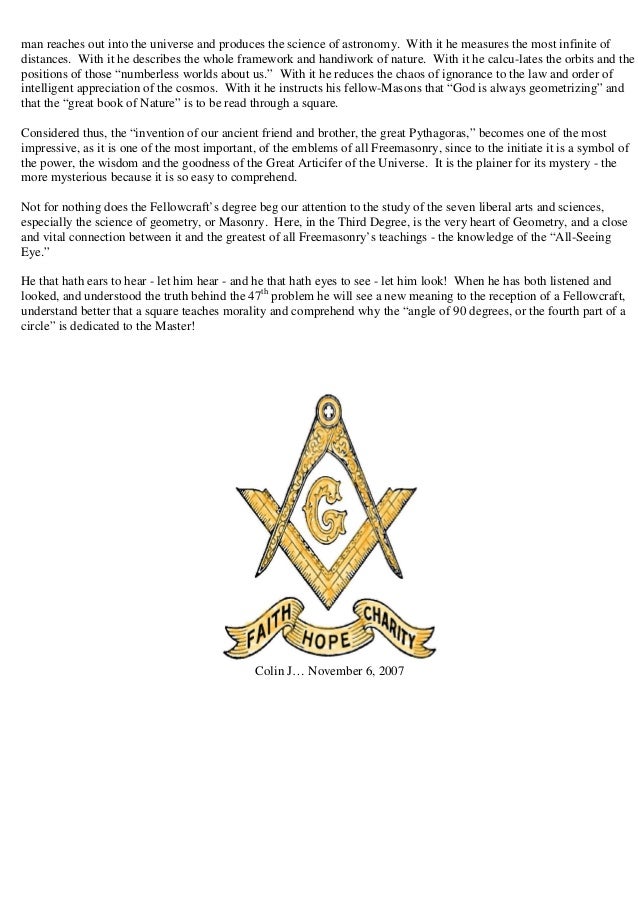 Freemasonry 051 the 47th problem of euclide