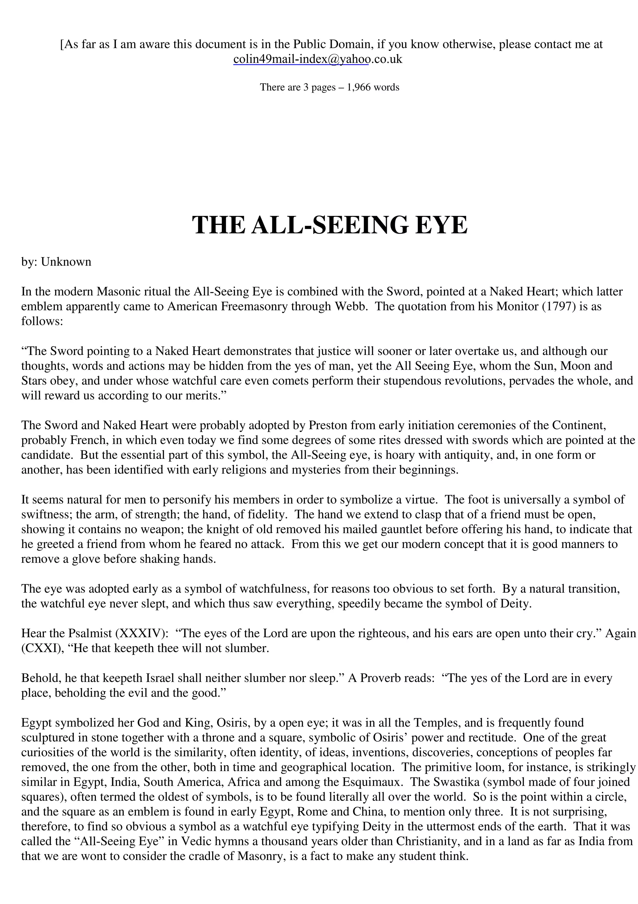 Freemasonry 054 the all seeing eye | PDF
