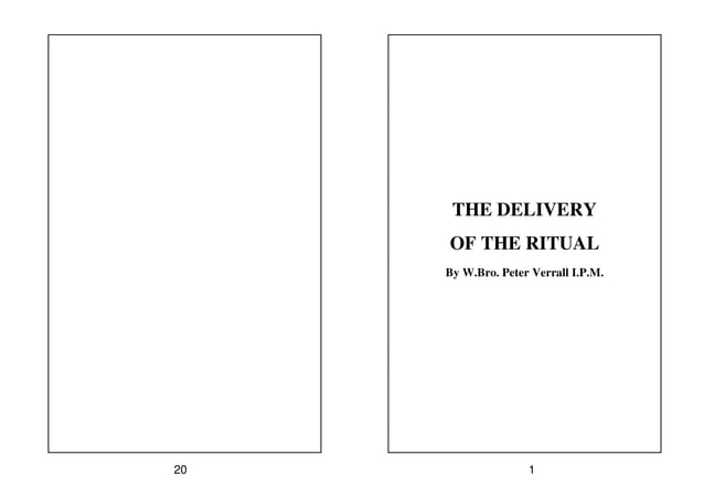 Freemasonry 064 the delivery of the ritual | PDF