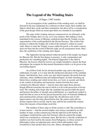 Freemasonry 076 the legend of the winding stairs | PDF