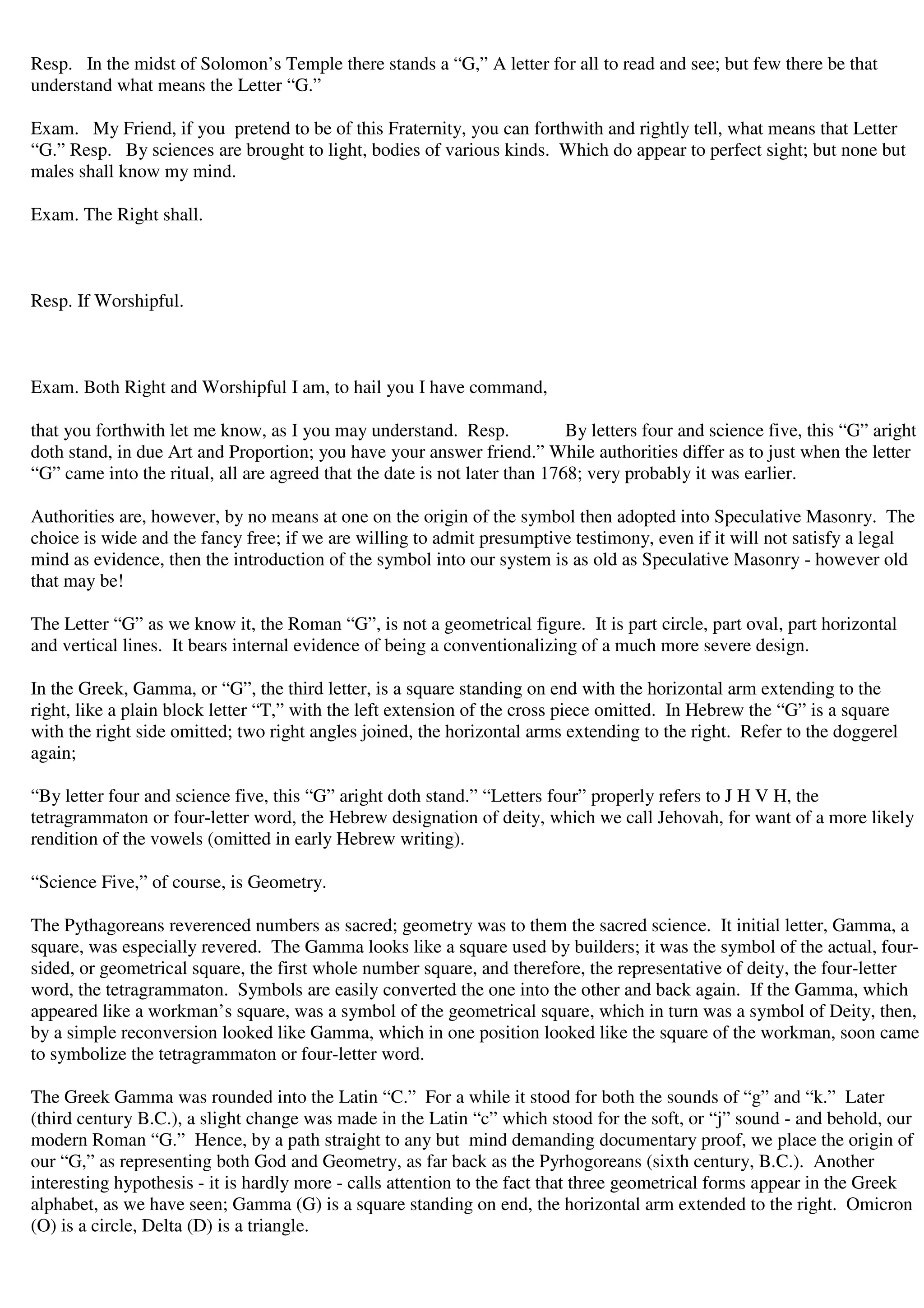 Freemasonry 077 the letter 'g' | PDF