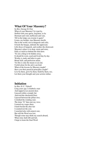 Freemasonry 081 the masonic life poems- | PDF