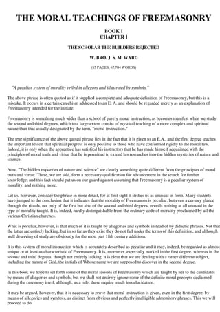 Freemasonry 086 the moral teachings of freemasonry | PDF
