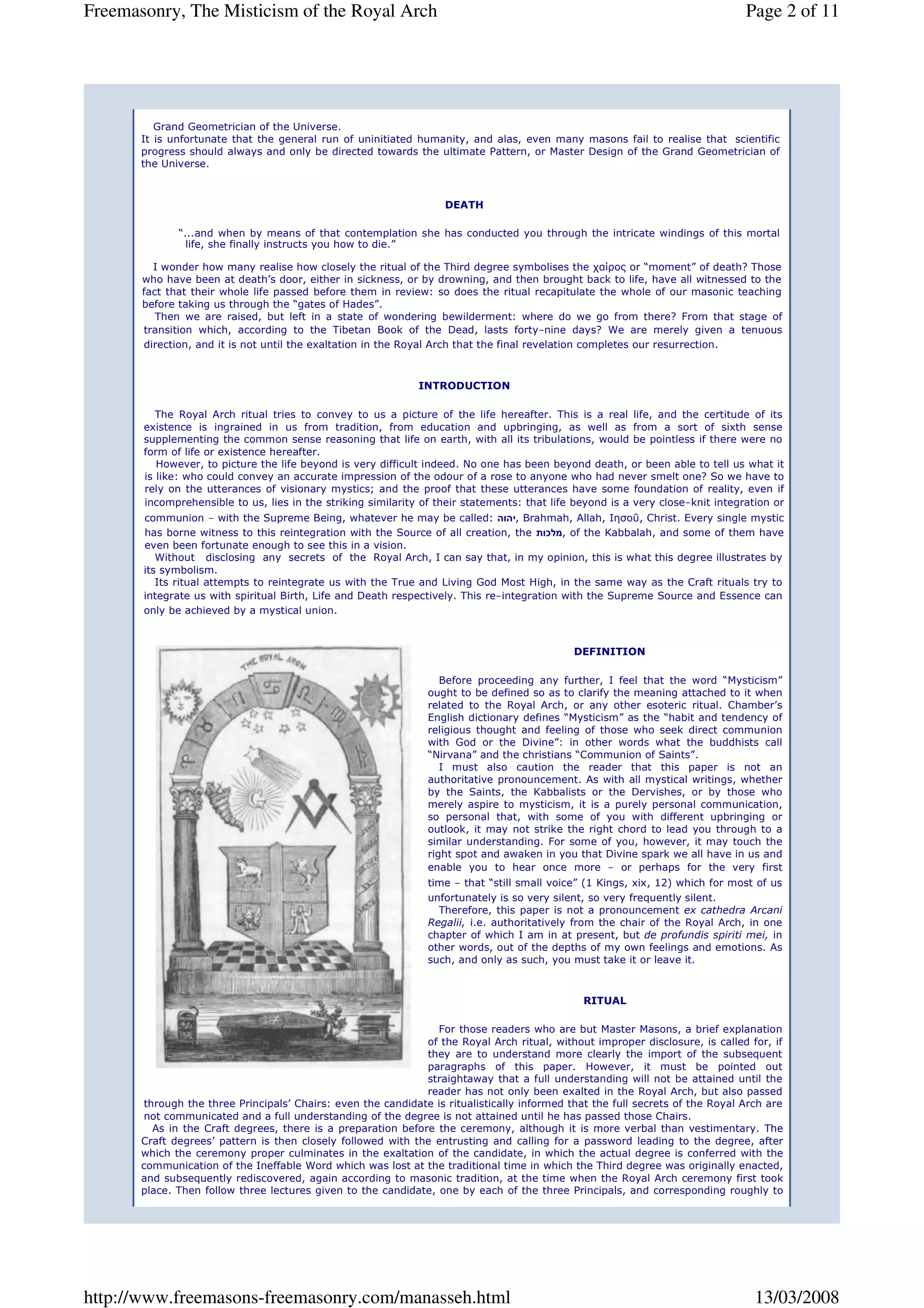 Freemasonry 092 the mysticism of the royal arch | PDF