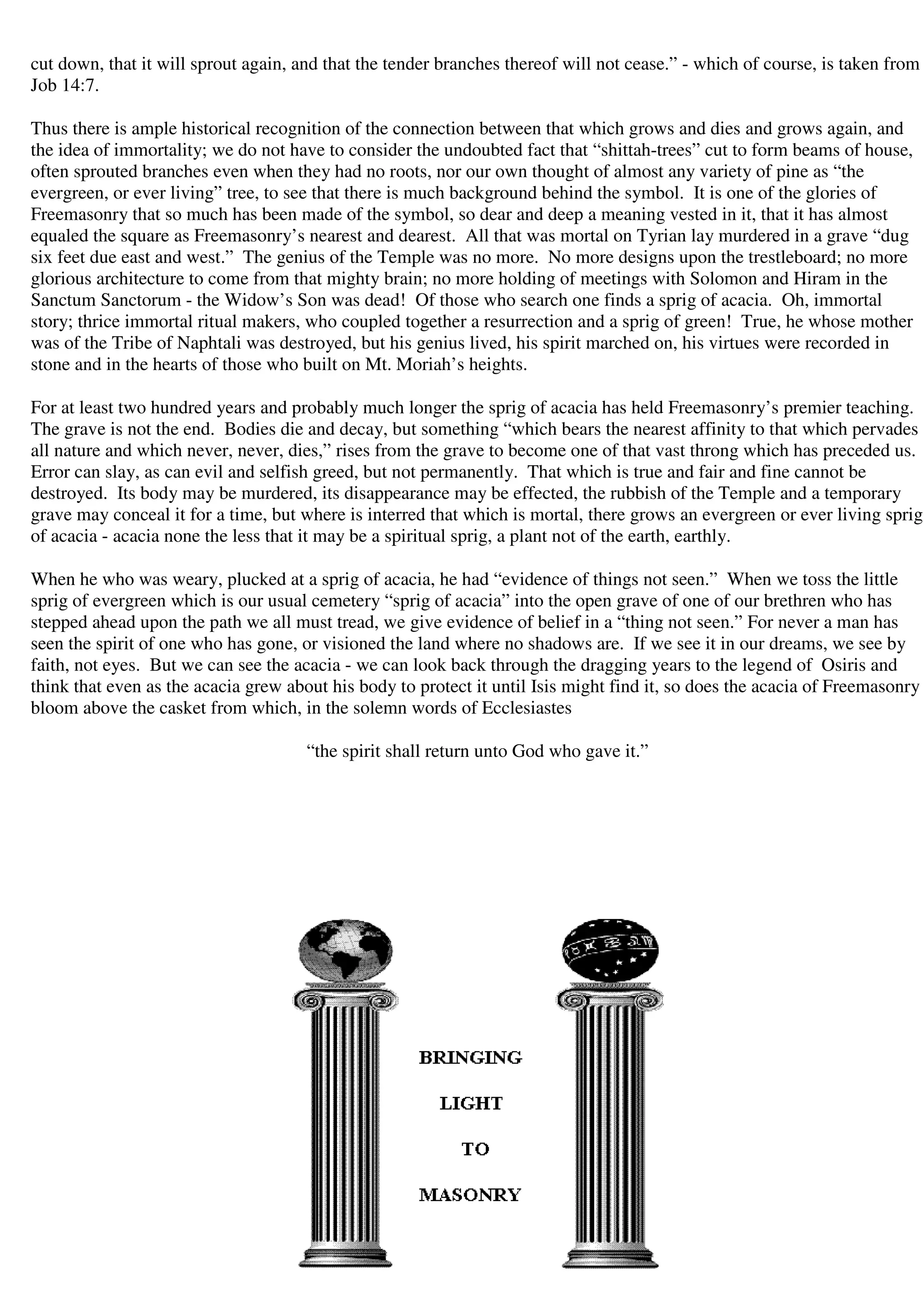 Freemasonry 103 the sprig of acacia | PDF