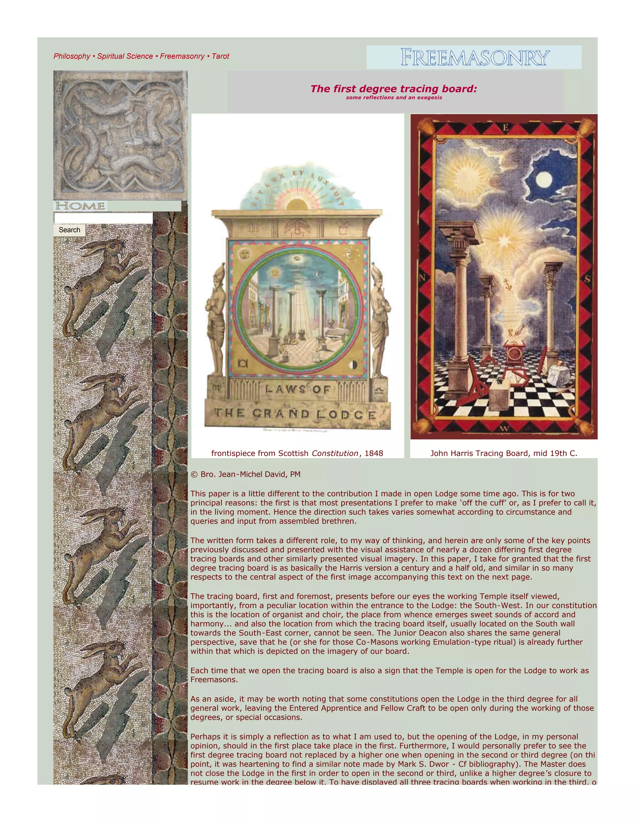Freemasonry 145 1st degree tracing boards | PDF