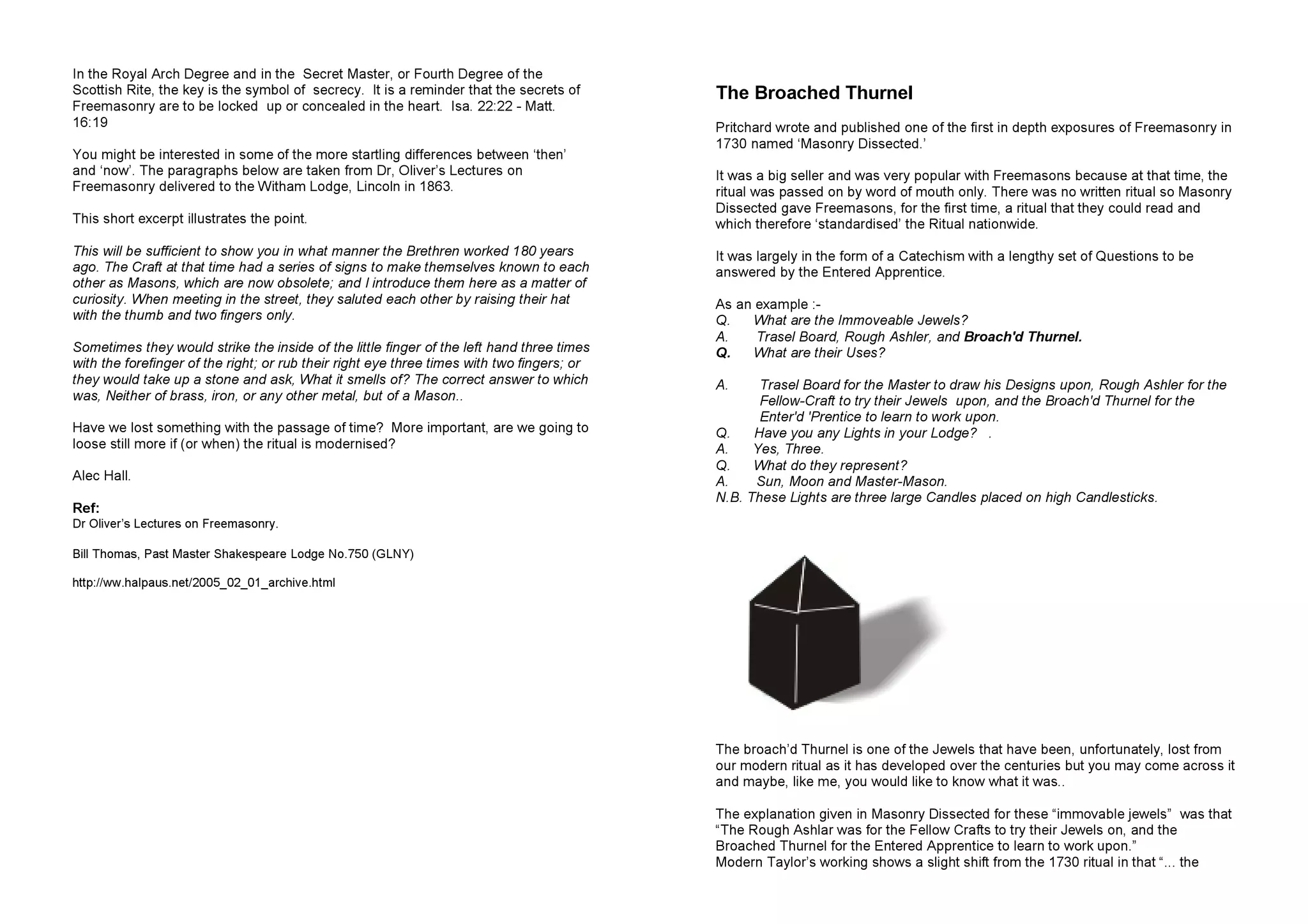 Freemasonry 149 the broached thurnell | PDF