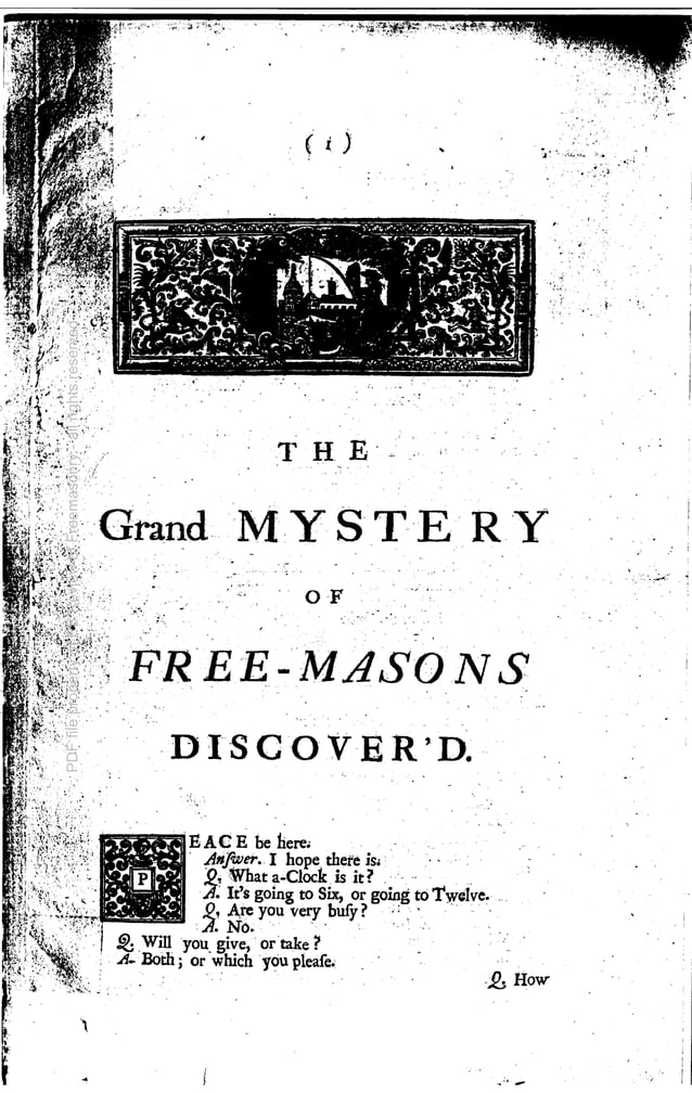 Freemasonry 154 the grand mystery of freemasons 1725 | PDF
