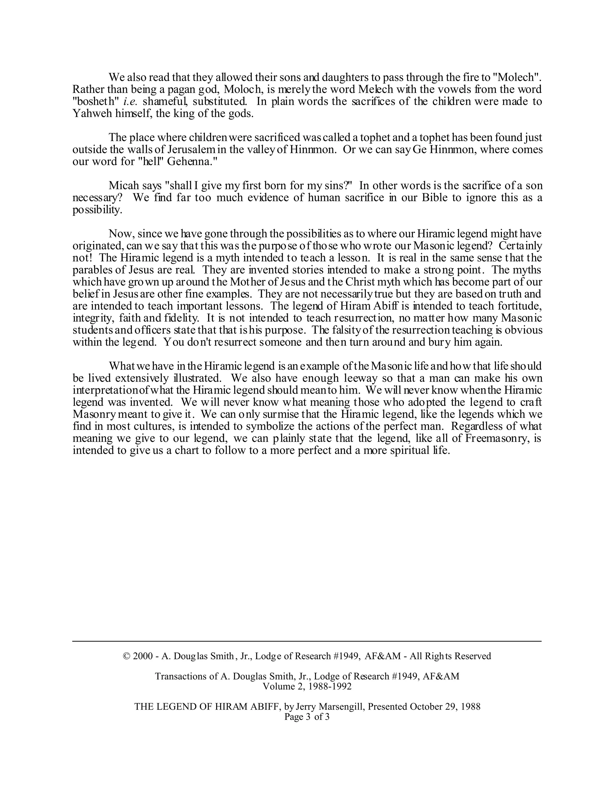 Freemasonry 165 the legend of hiram abiff | PDF