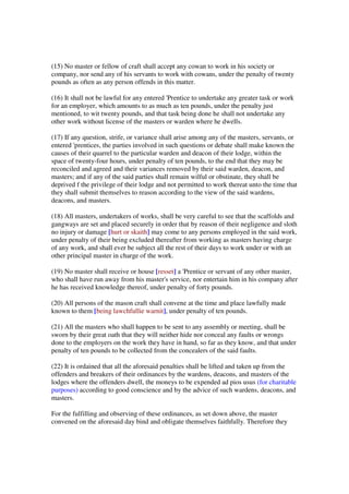 Freemasonry 166 translated schaw statutes 1st & 2nd | PDF